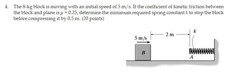 solved 4 the 8 kg block is moving with an initial speed of
