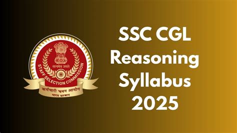 ssc cgl reasoning syllabus 2025 for tier 1 and 2 download pdf
