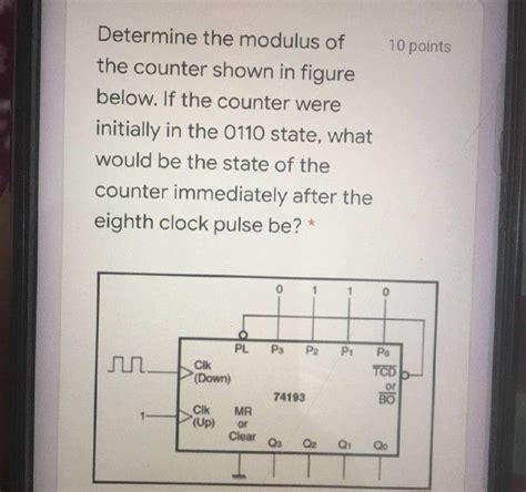 Solved Points Determine The Modulus Of The Counter Shown Chegg