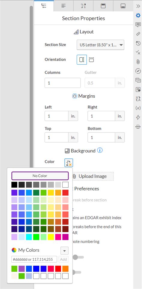 Change Document Background Support Center
