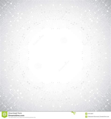 Geometric Grey Background Molecule And Communication Connected Lines With Dots Stock Vector
