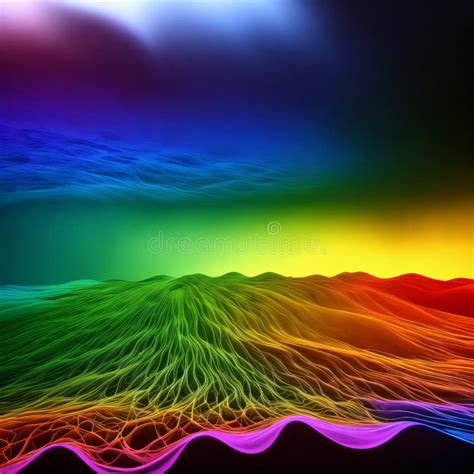 Futuristic Big Data Visualization Wave Connecting Neural Network And Moving On Earth Generative