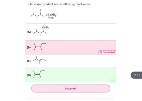 The Major Product In The Following Reaction Is Cc C C C Ccbr A Coc C