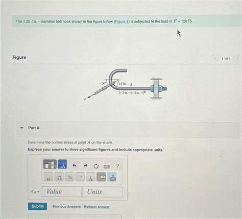 Solved The 1 25 In Diameter Bolt Hook Shown In The Figure Below 1 Answer Transtutors