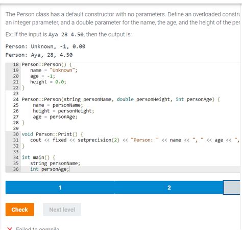 Solved The Person Class Has A Default Constructor With No