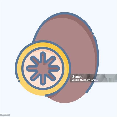 아이콘 키위 과일 과일 및 야채 기호와 관련이 있습니다 낙서 스타일 심플한 디자인 편집 가능 간단한 일러스트레이션 건강한 생활방식에 대한 스톡 벡터 아트 및 기타 이미지