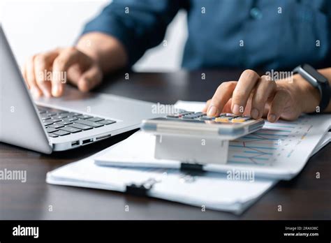 Business Data Analysis On Laptop Financial Charts Graphs Reports For Successful Planning And