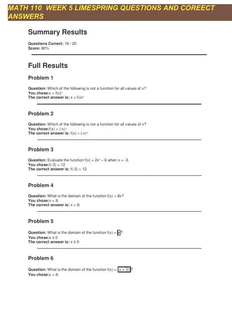 Math 110 Week 5 Limespring Questions And Coreect Answers Math 110 Stuvia Us