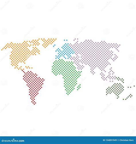 Simple Abstract Dotted Black And White World Map Icon Stock Vector Illustration Of Vector