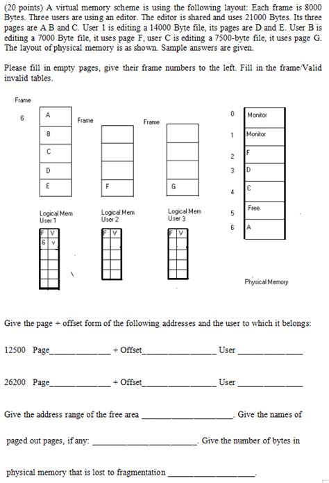 Solved 20 Points A Virtual Memory Scheme Is Using The