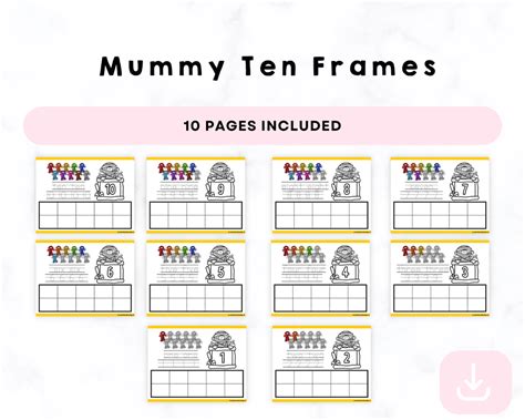 Mummy Ten Frames Printable Crystalandcomp