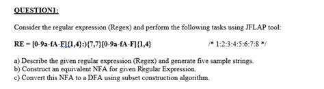 Solved Questioni Consider The Regular Expression Regex