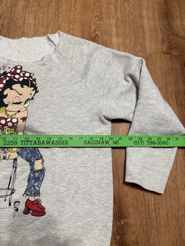 Vintage Betty Boop Sweatshirt Polka Dot Bow Jeans Sweater Wink Size S
