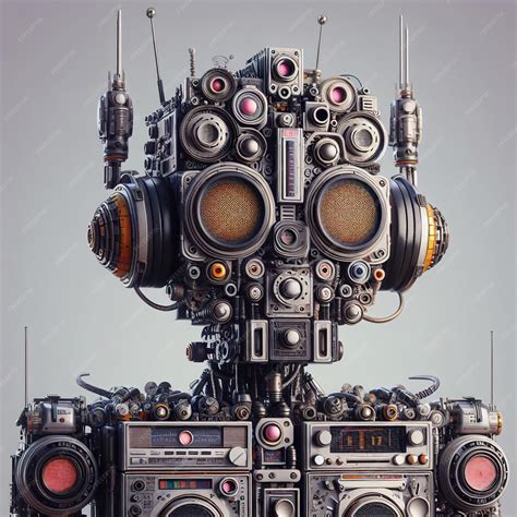 Premium Ai Image Robot Analog Stereo Speakers