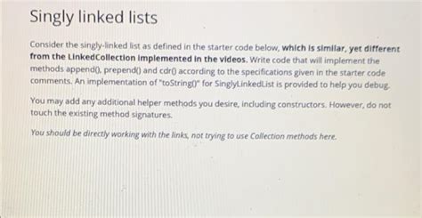Solved Singly Linked Lists Consider The Singly Linked List