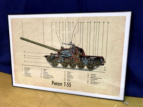 Cold War East German Army Ddr T 55 Tank Chart Etsy