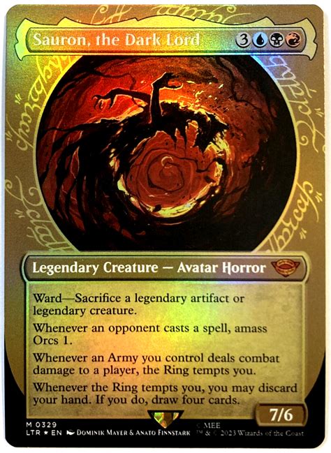 Mtg Sauron The Dark Lord Showcase Foil The Lord Of The Rings 0329 Lp