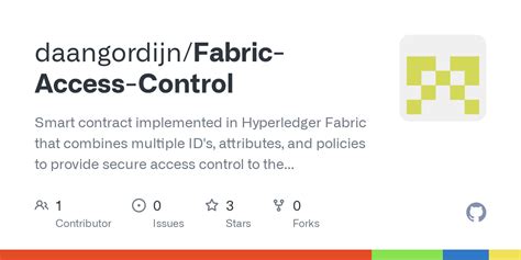 GitHub Daangordijn Fabric Access Control Smart Contract Implemented In Hyperledger Fabric