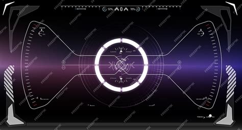 미래 지향적인 기술 Hud 화면 전술 보기 Scifi Vr Dislpay Hud Ui 미래 지향적인 Vr 헤드업 디스플레이