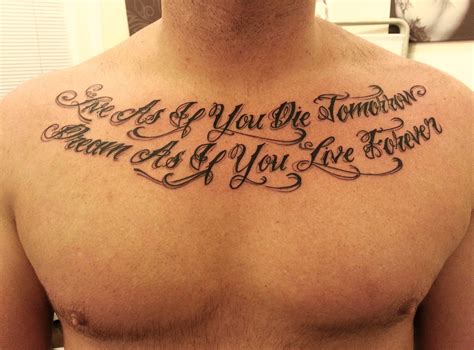 Tattoos On Chest Writing