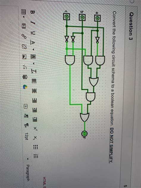Solved Question Convert The Following Circuit Schema To A Chegg Com
