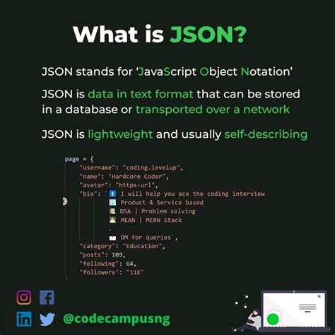 Learn About Json With Codecampusng Code Campus Posted On The Topic