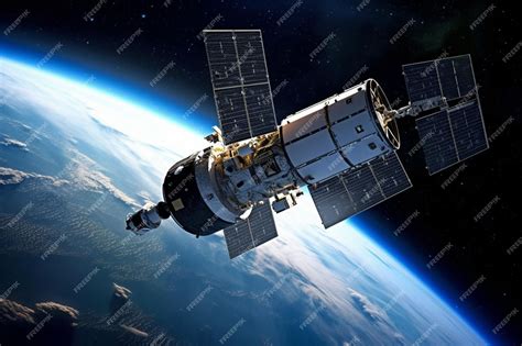 Premium Ai Image Photo Of A Satellite In Space Earth In The Background