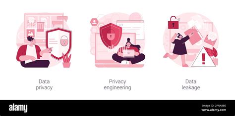 Personal Data Protection Abstract Concept Vector Illustration Set Data Privacy Security