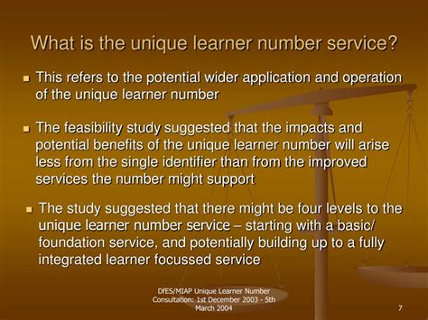 PPT Briefing On The Consultation Into The Feasibility Of The Unique Learner Number PowerPoint