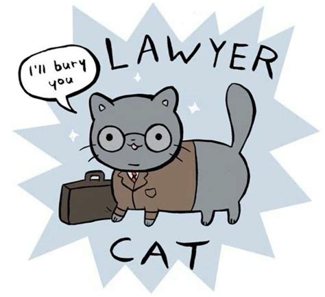 Lawyer Cat Legal Humor Cartoon Illustration Lawyer Doodle Funny
