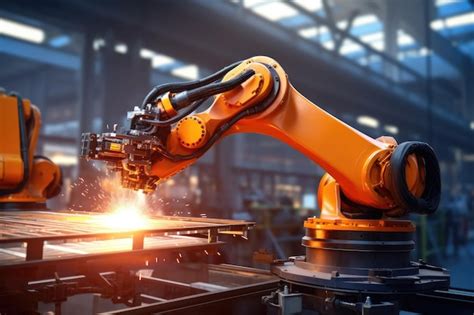 Premium Ai Image Robotic Arm For Electronic Assembly Line Smart