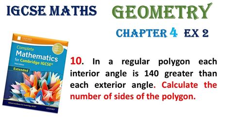 geometry polygons 4 ex 2 q 10 cambridge mathematics igcse extended david rayner youtube