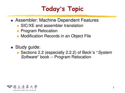 Ppt Machine Dependent Assembler Features Powerpoint Presentation