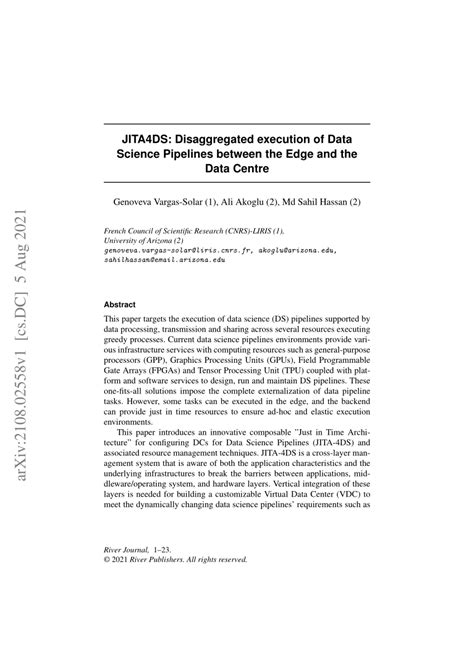 Pdf Jita4ds Disaggregated Execution Of Data Science Pipelines