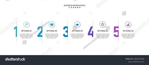horizontal progress bar featuring 5 arrow shaped stock vector royalty