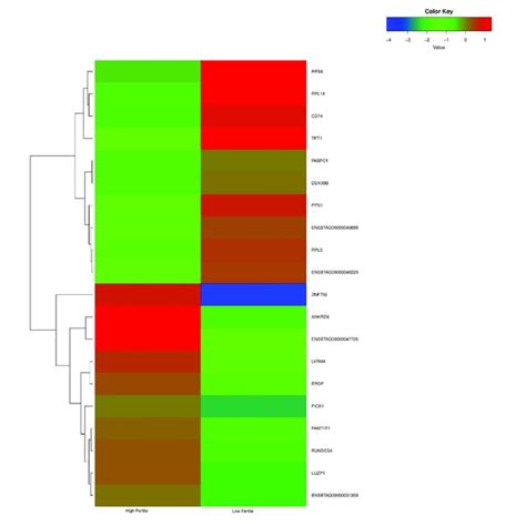 Heat Map Of Top 20 Differentially Expressed Sperm Transcripts Between