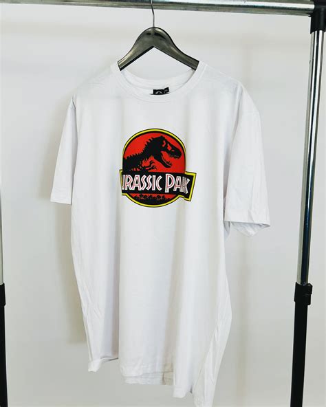 Jurassic Park Print T Shirt In White Garmisland