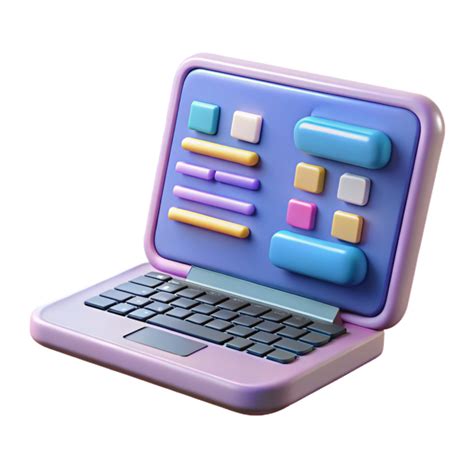 Dramatic Artistic Laptop With Coding Interface Isolated Element Premium 57443606 Png