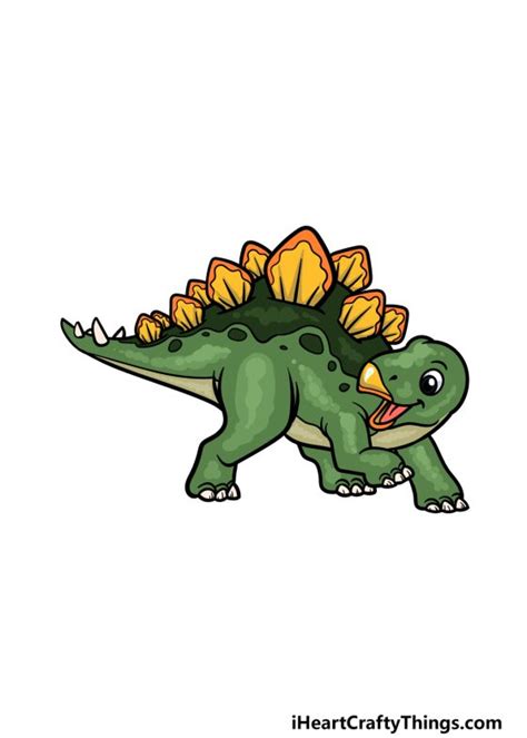 Stegosaurus Drawing How To Draw A Stegosaurus Step By Step
