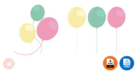 풍선 일러스트 Png Ai 무료 다운로드 2023년 리틀딥