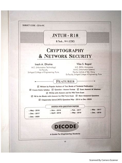 Cryptography And Network Security Decode R18 Cse 2022 Pdf