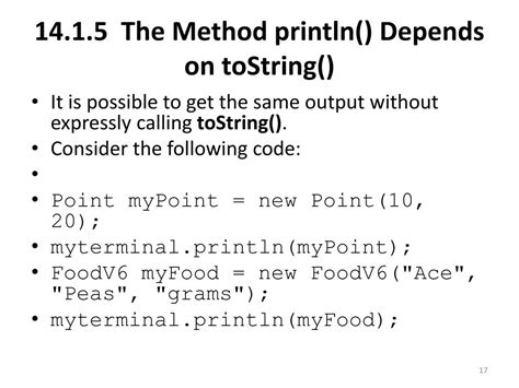 Ppt Java Unit 14 The Methods Tostring Equals And Clone