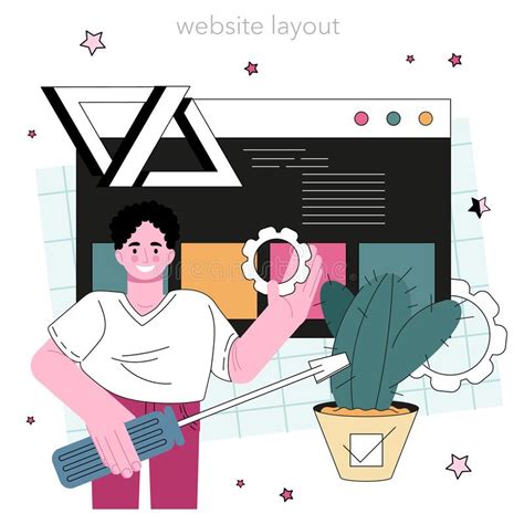 Website Programming Content Management System Stock Vector