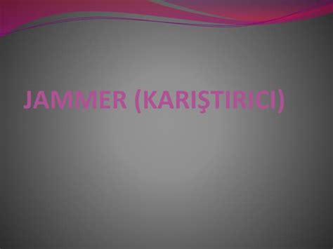 Jammer Karıştırıcı Jammer Equation Jammer Denklemi Passive Jammer