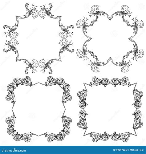 Ornate Scroll Frames Stock Vector Illustration Of Ornate 99897625