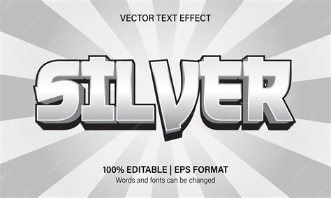 Silver Text Effect Premium Vector