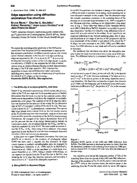 Pdf Edge Separation Using Diffraction Anomalous Fine Structure Jean
