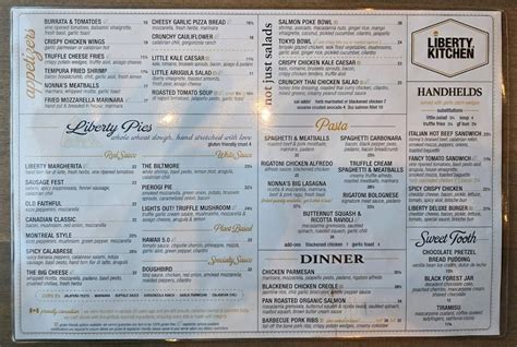 Menu At Liberty Kitchen Belmont Restaurant Langford