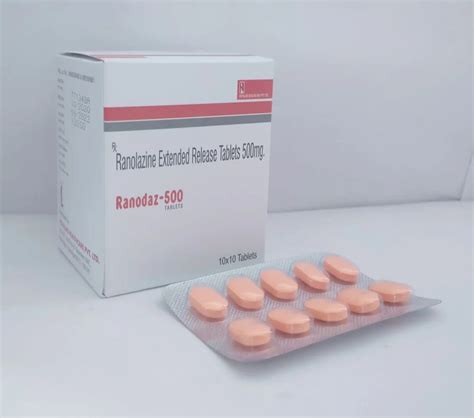 Ranodaz 500mg Ranolazine Extended Release Tablets Packaging Type Box