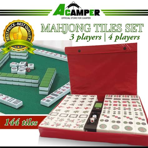 Mahjong Set 4 Player Chinese Mahjong Set With Carrying Case Mahjong